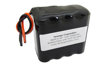 AT: Tenergy Li-Ion 18650 14.8V 5200mAh Rectangular Rechargeable Battery ...